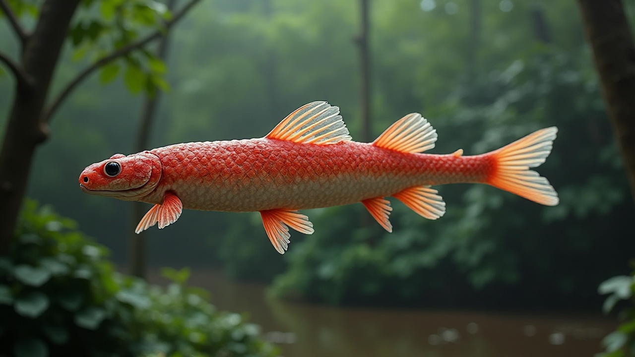 The Fascinating Hybrid Creature with Cherry Red Skin