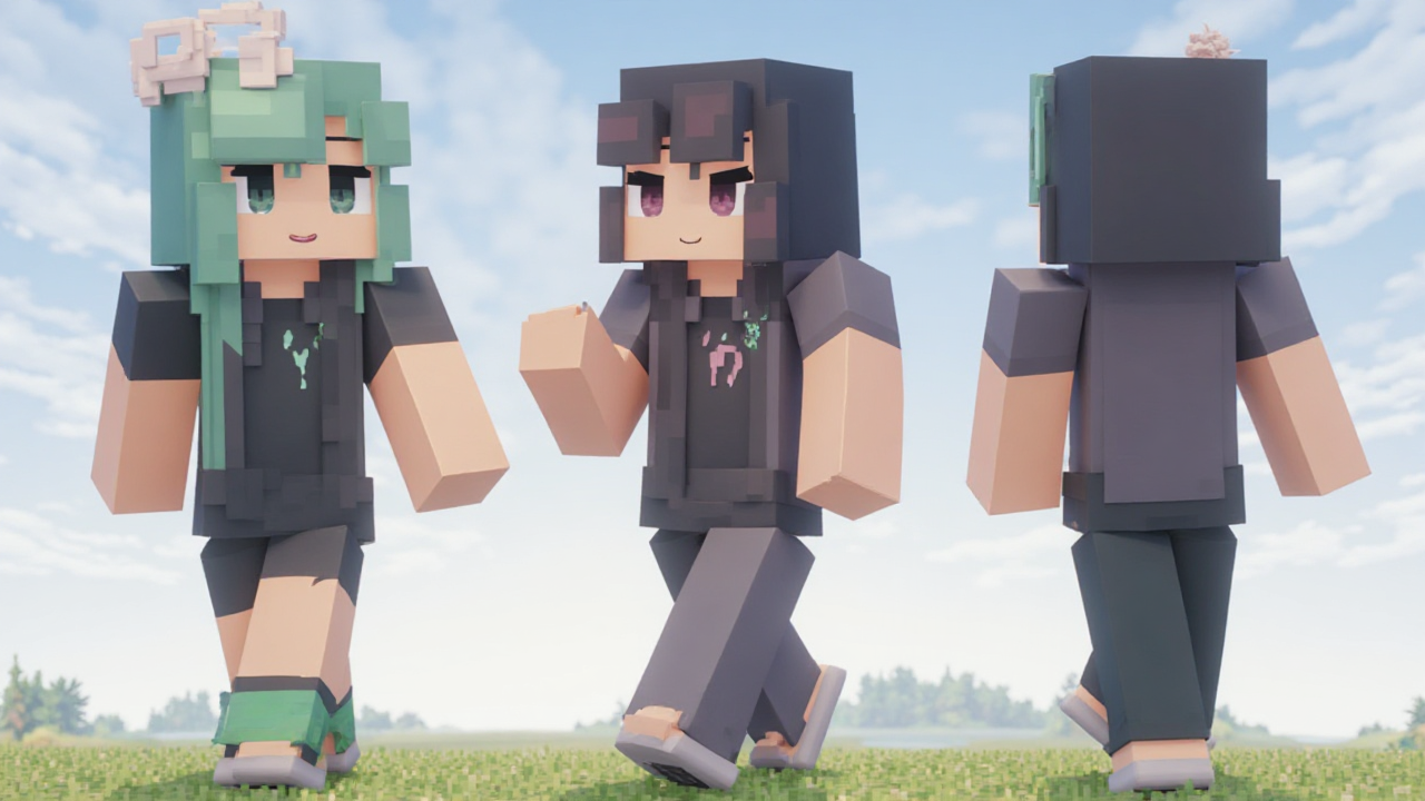 Membuat Skin Anime Wind Minecraft Dengan Pose Damai