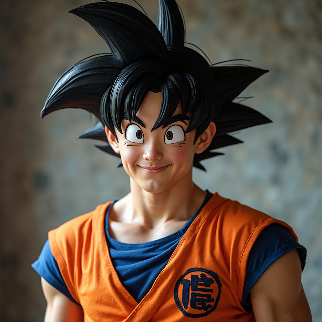 Smiling Super Saiyan Goku Close Up in Ultra HD