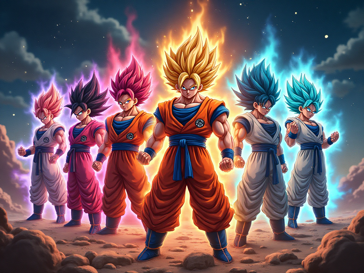 Epic Cosmic Battle of Super Saiyan Warriors from Every Nation