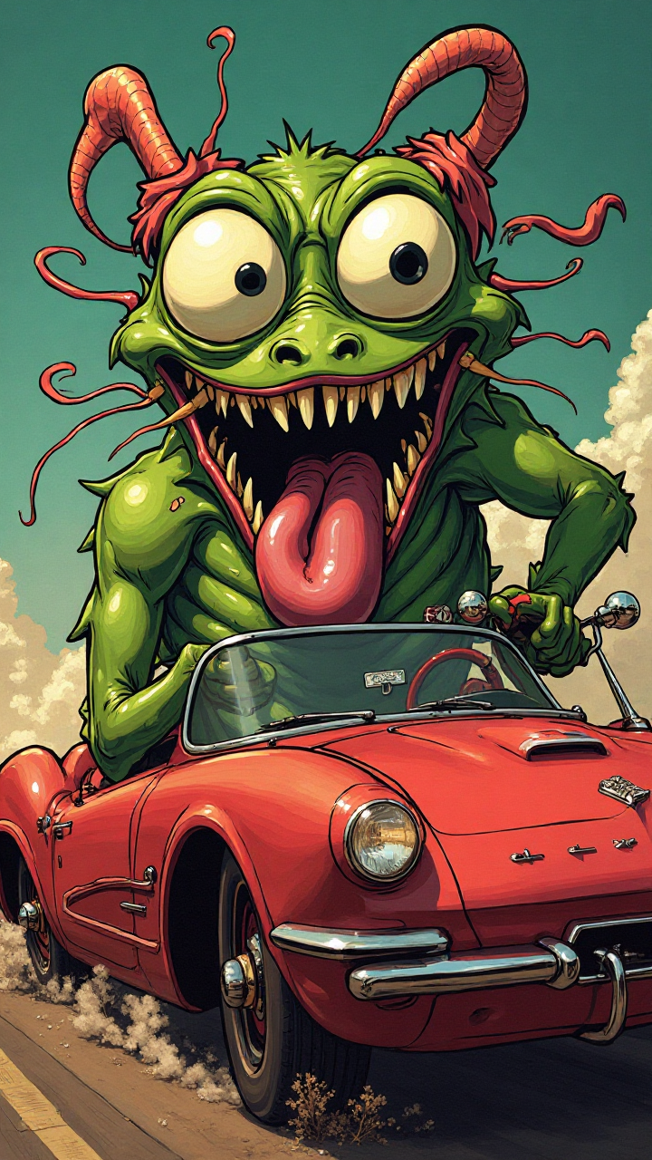 Ed Roth's Rat Fink Monster Design Features Sharp Colors