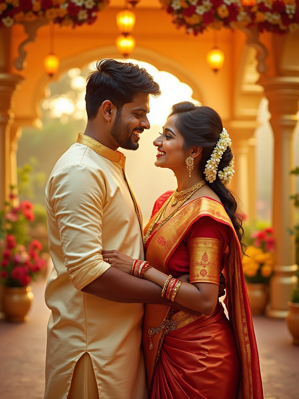 A Beautiful Telugu Wedding Romance Under Canopy of Flowers
