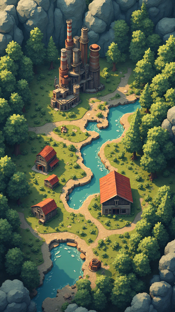 Creating an Engaging Game Map Inspired by a Factory Plant