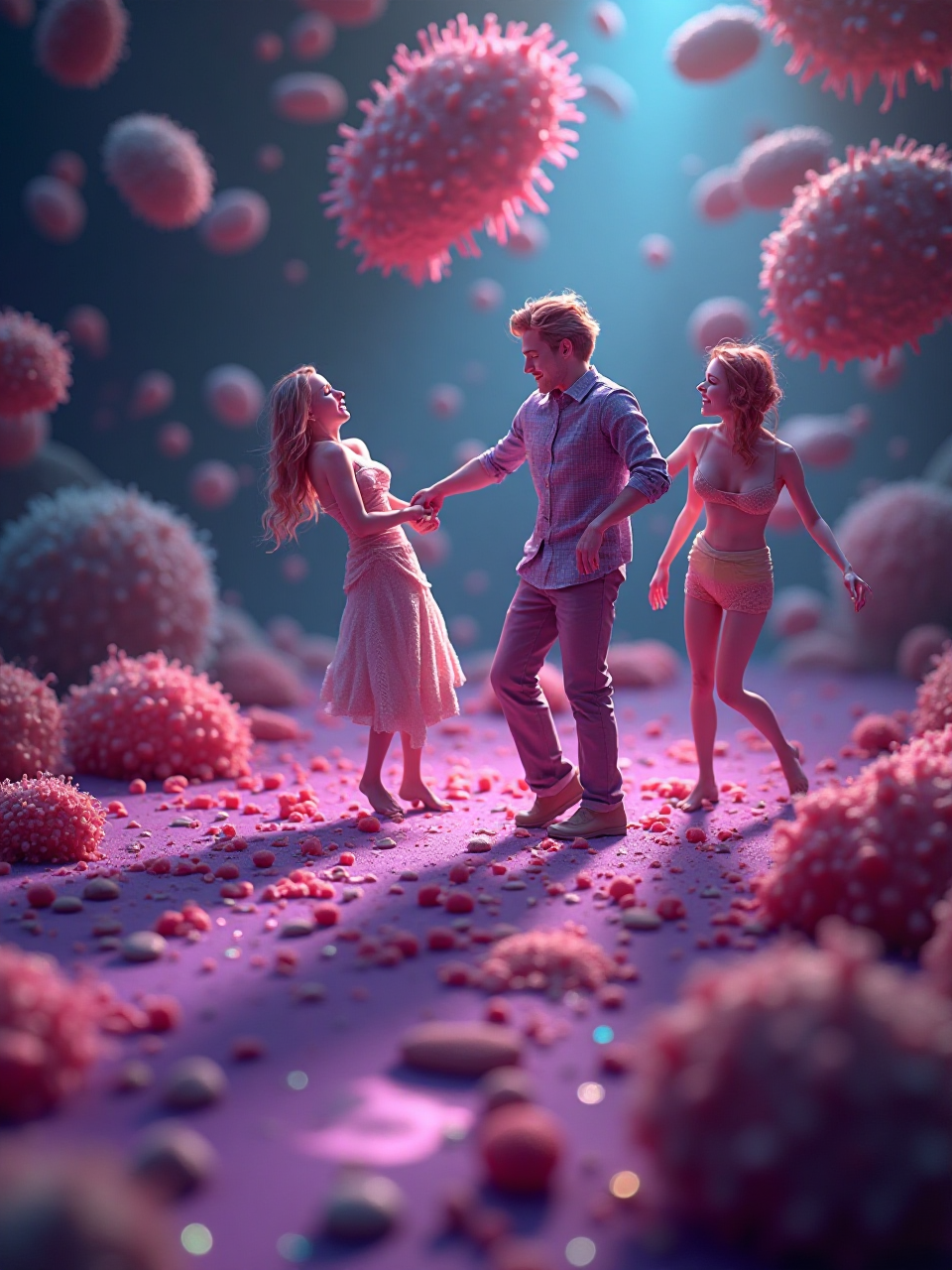 Microscopic Dance Floor of Vibrant Bacteria Interactions