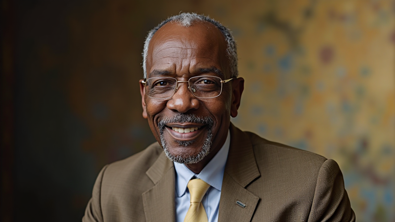 Retrato del político senegalés Abdou Diouf