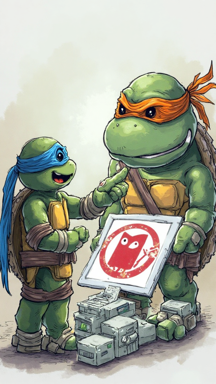 Teenage Mutant Ninja Turtles interagit avec la tablette Roblox