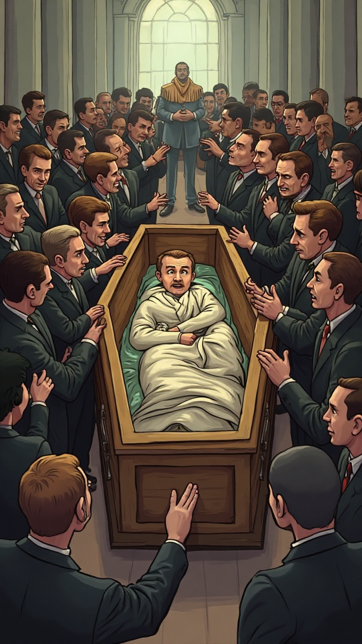 A Somber Gathering: Mourning at a Funeral Service