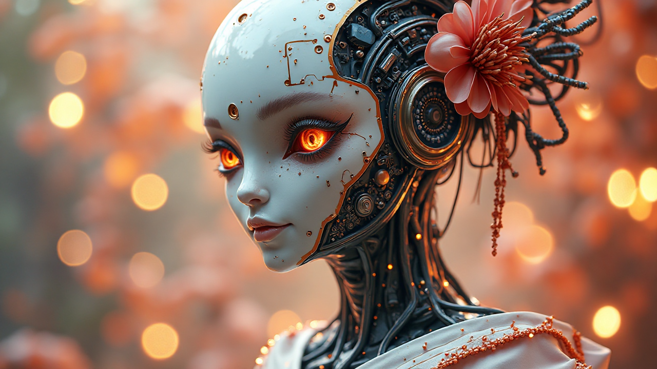 A Stunning Visualization of a Futuristic Geisha Alien Robot