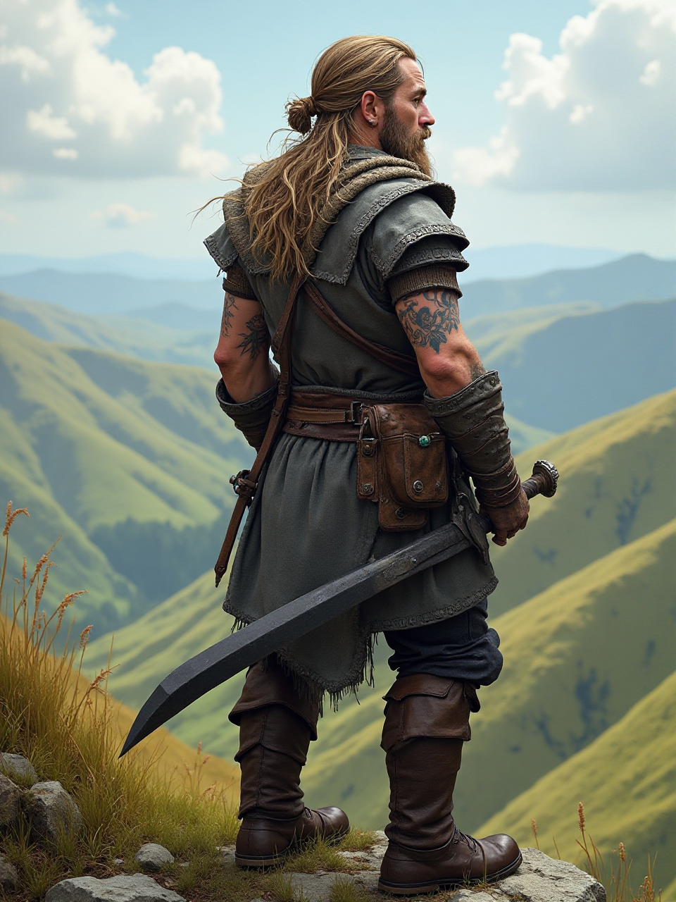 A Daring Dwarf on a Windswept Hilltop Adventure