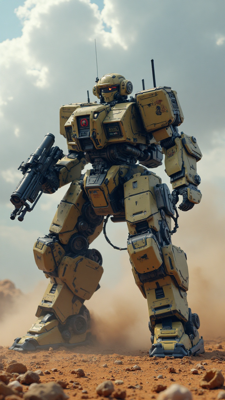 Epic Robot Tank Mech Battle with Guns and Cannons