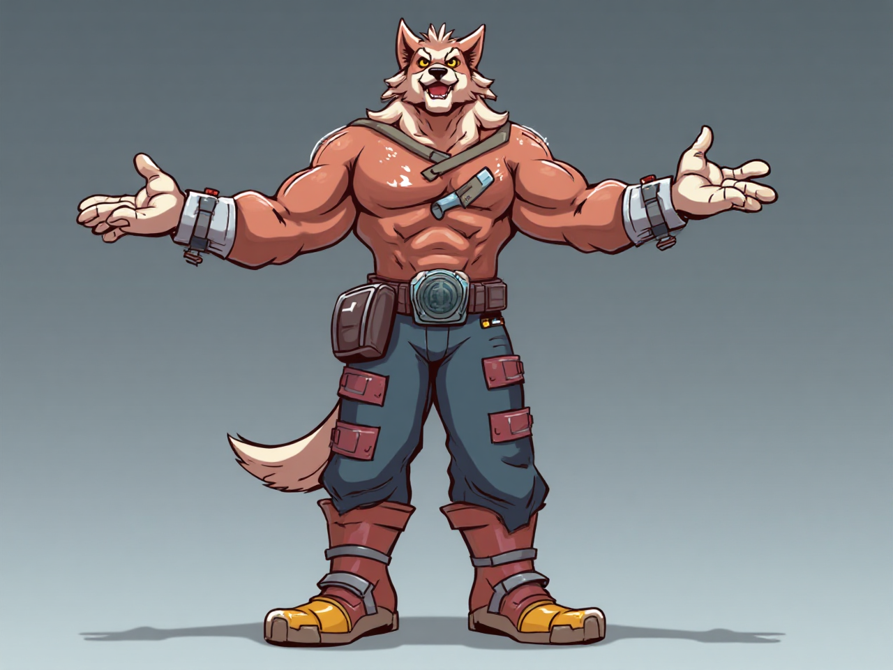 Designing a Colorful Humanoid Cartoon Character with Animal Head