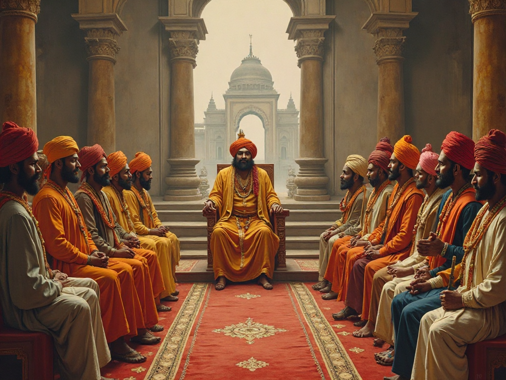 A Realistic Depiction of Maratha Sardars in Historical Painting