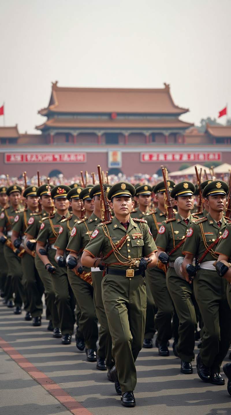 Demonstrasi kekuatan militer China pada parade militer sangat mengesankan